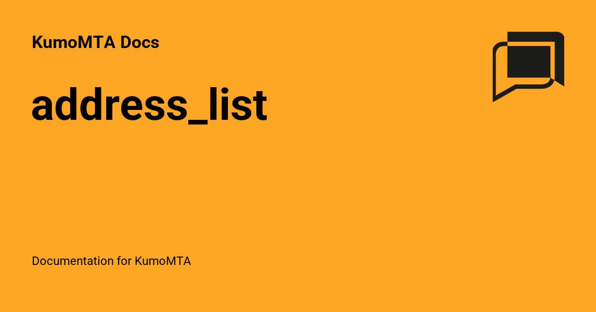 address_list - KumoMTA Docs